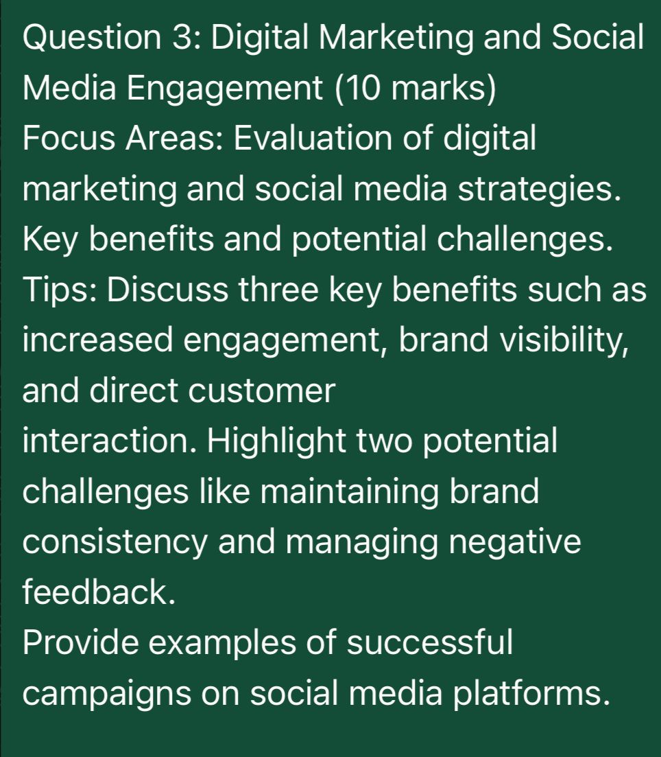 Solved Evaluation of digitalmarketing and social media | Chegg.com