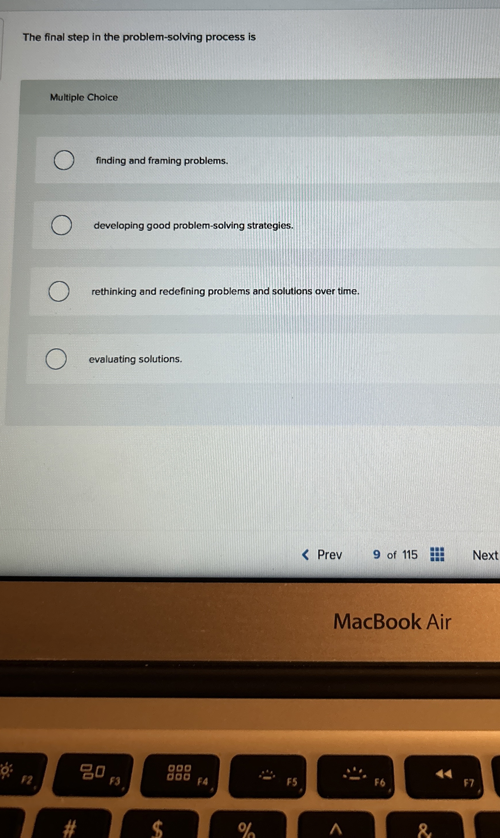 Solved The final step in the problem-solving process | Chegg.com