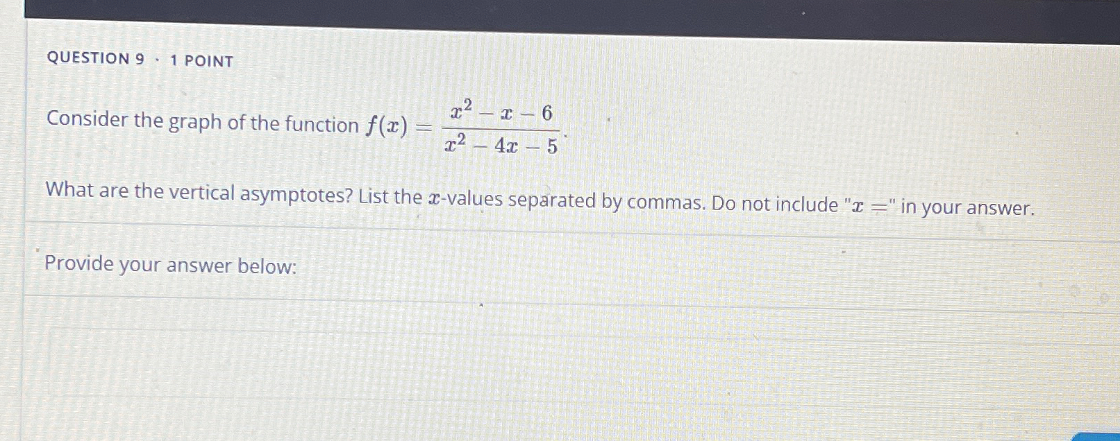 Solved QUESTION 9 - 1 ﻿POINTConsider the graph of the | Chegg.com