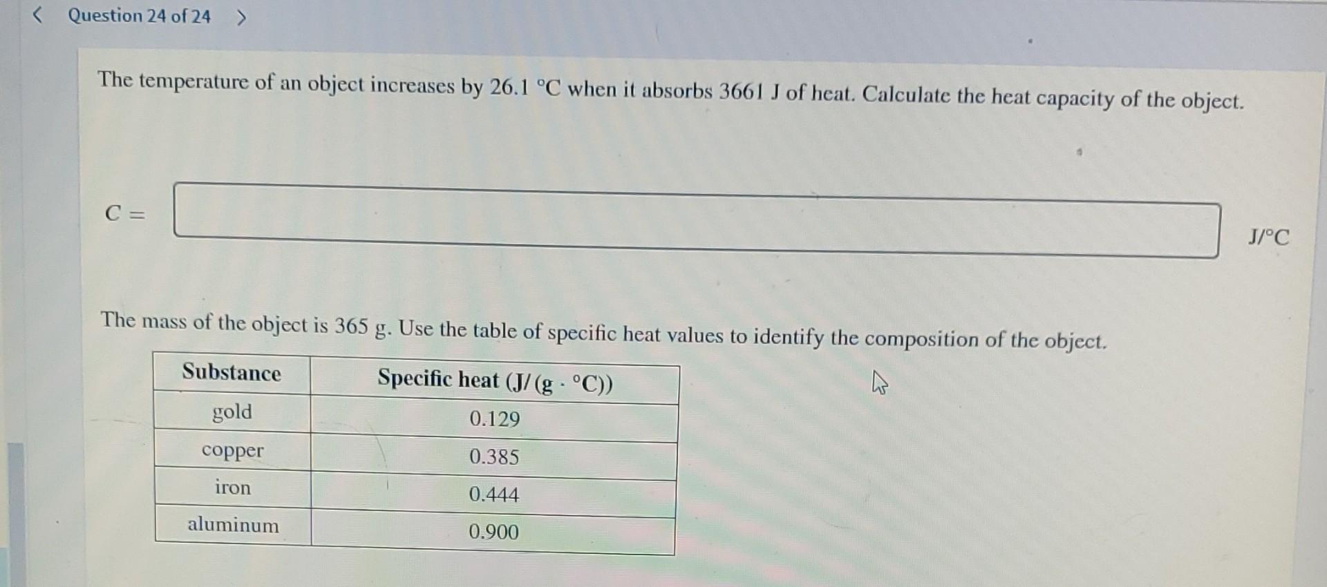 Solved Question 24 of 24 > The temperature of an object | Chegg.com