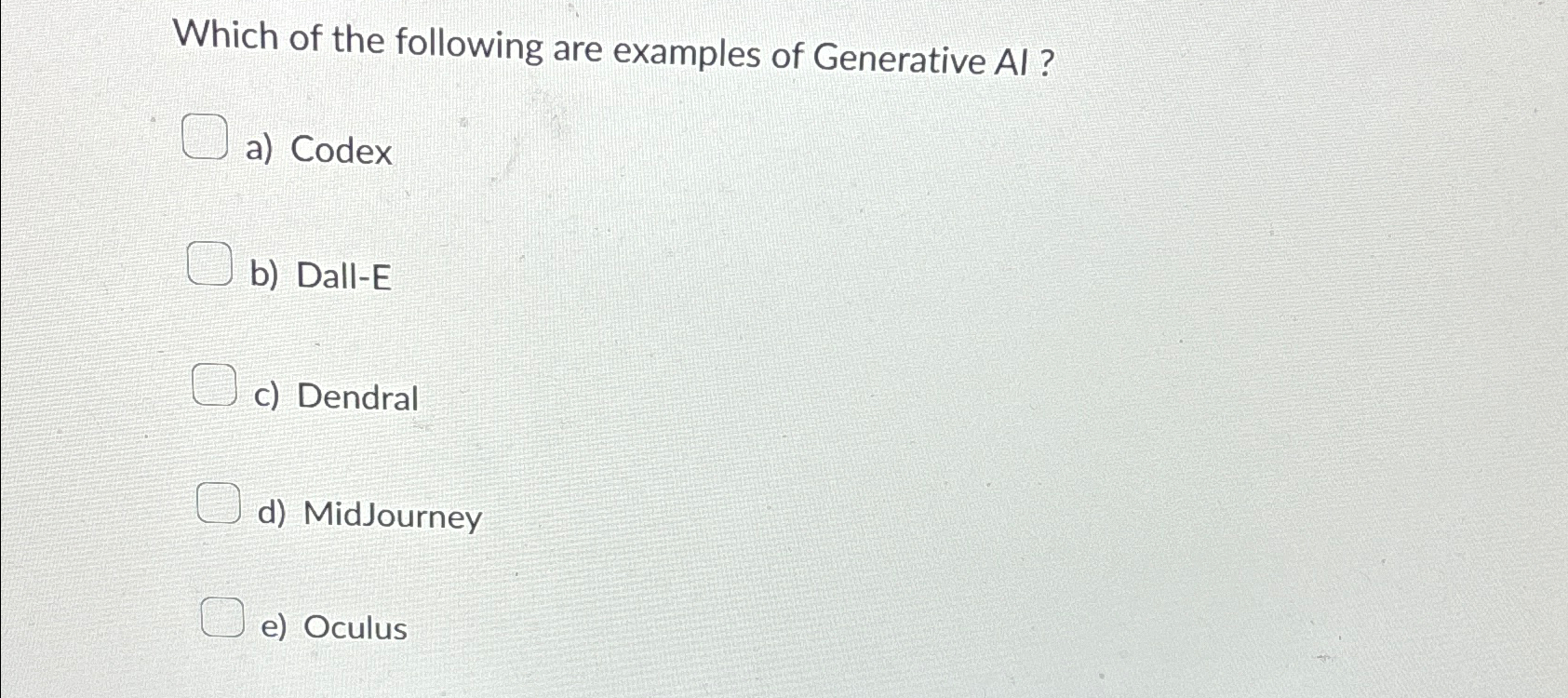 Solved Which of the following are examples of Generative | Chegg.com