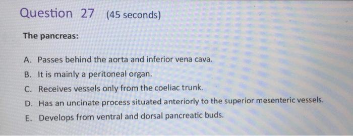 Solved Question 26 (45 seconds) The falciform ligament has | Chegg.com