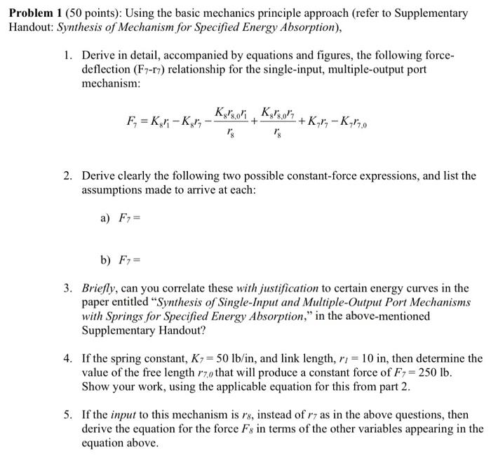 Solved Problem 1 (50 points): Using the basic mechanics | Chegg.com