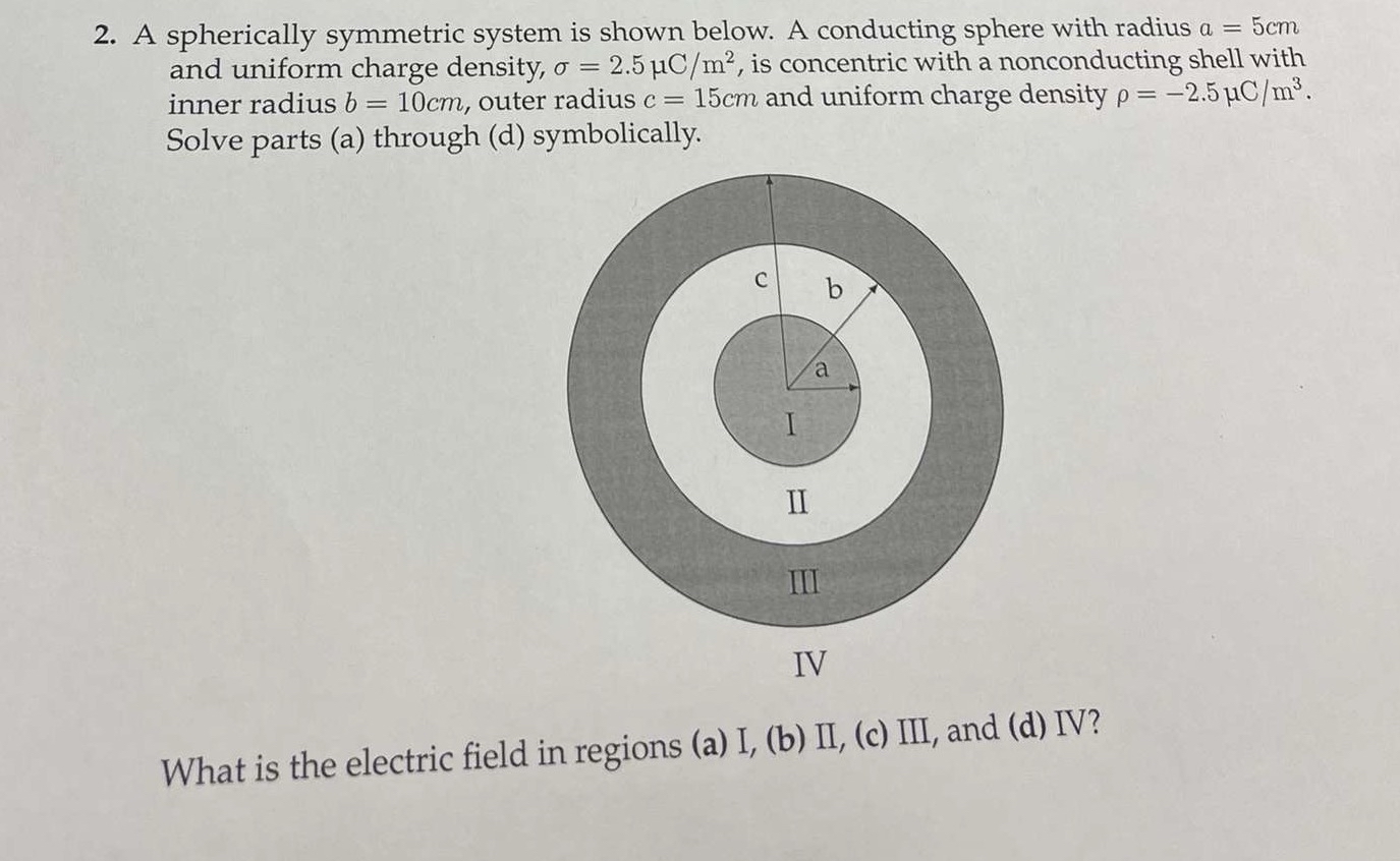 Solved A spherically symmetric system is shown below. A | Chegg.com