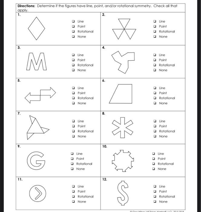 Solved Directions: Determine if the figures have line, | Chegg.com