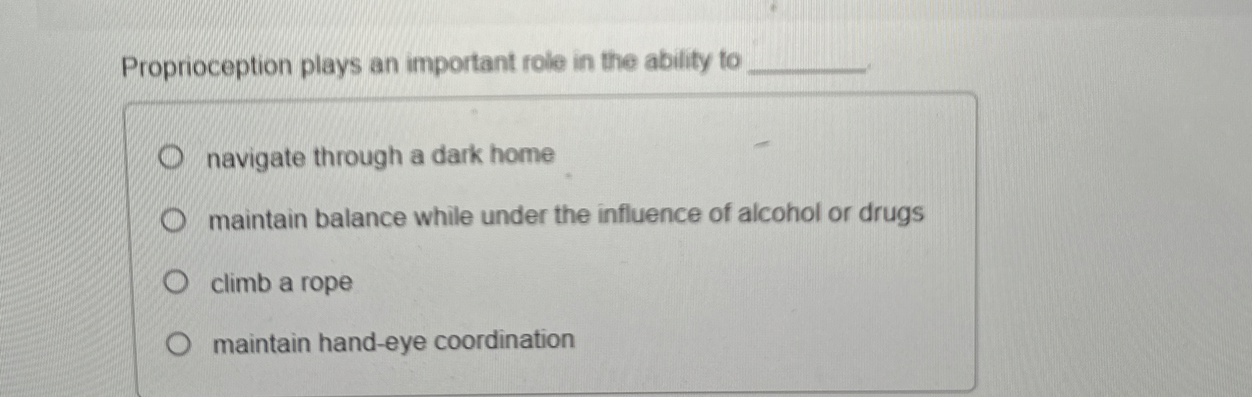 Solved Proprioception plays an important role in the ability | Chegg.com