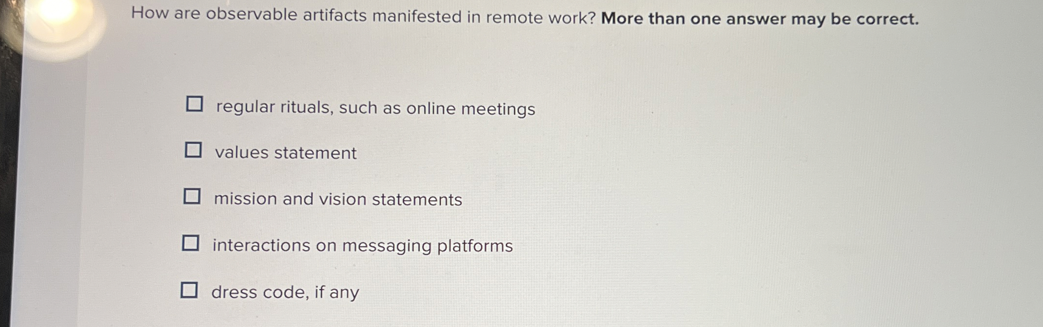Solved How are observable artifacts manifested in remote | Chegg.com
