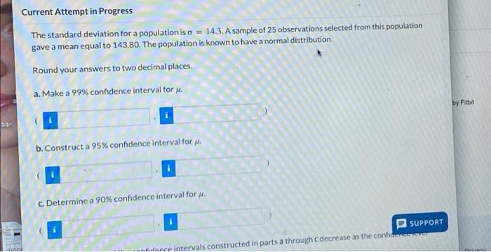 Solved sa- Current Attempt in Progress The standard | Chegg.com