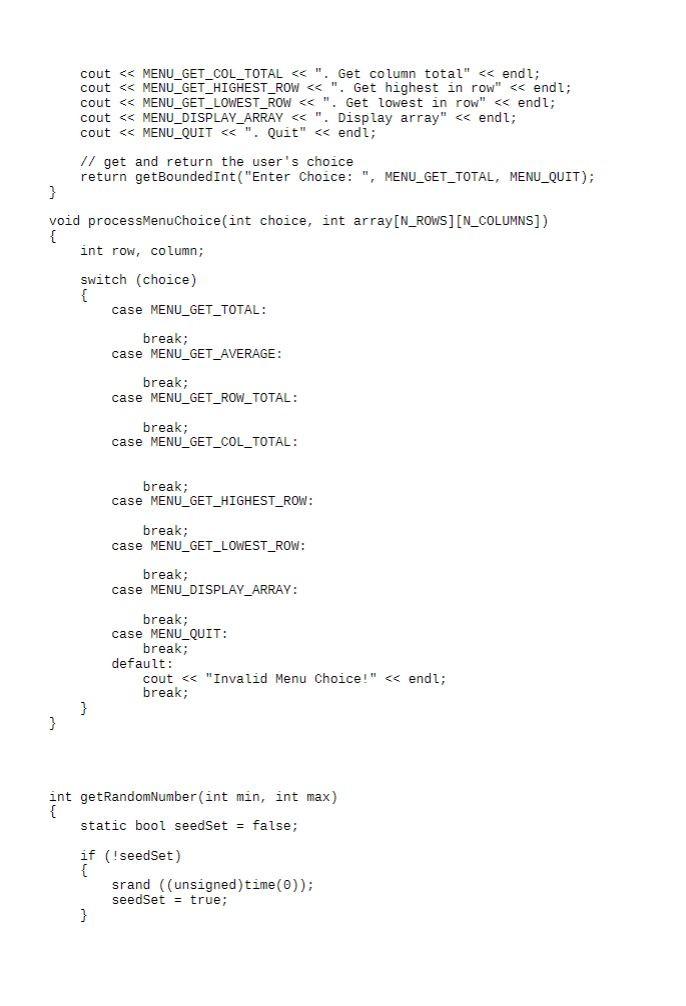 Solved Project Goals - Get practice using two dimensional | Chegg.com