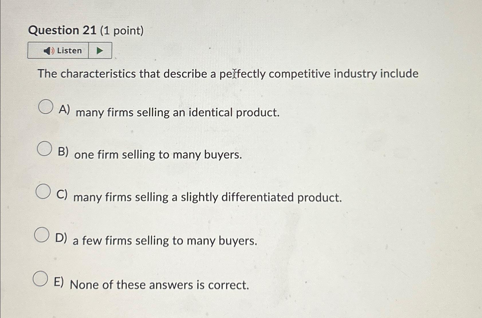Solved Question 21 (1 point)ListenThe characteristics that | Chegg.com Solved Question 21 (1 point)ListenThe characteristics that | Chegg.com