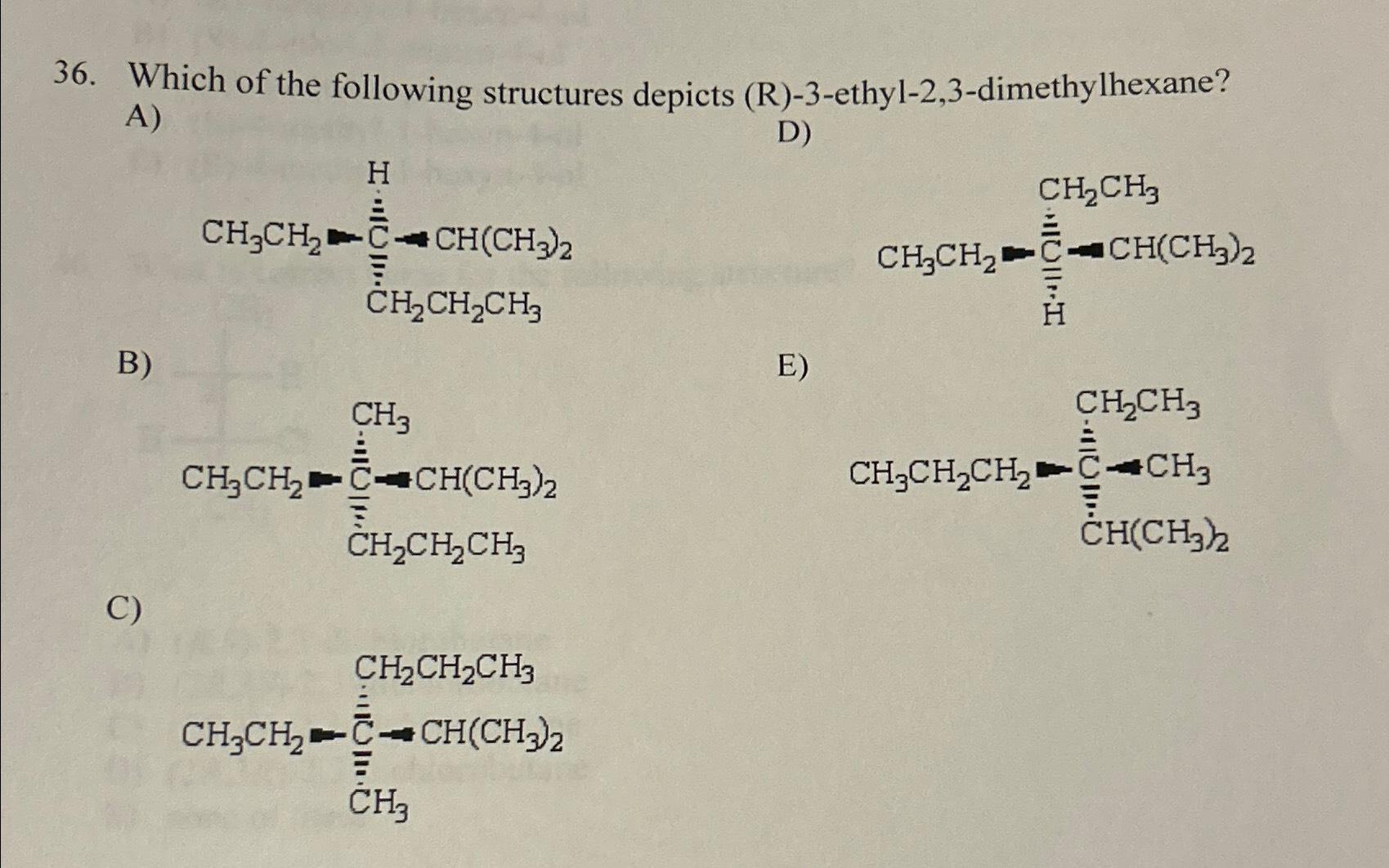 Solved Which of the following structures depicts | Chegg.com
