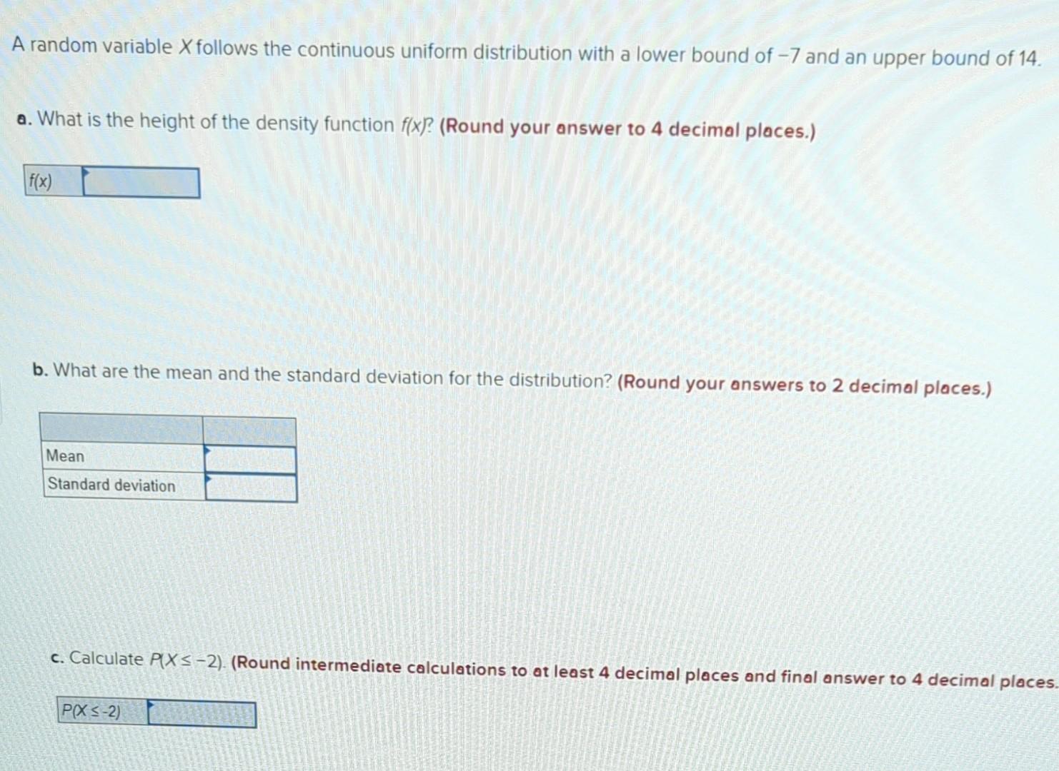 Solved A random variable X follows the continuous uniform | Chegg.com