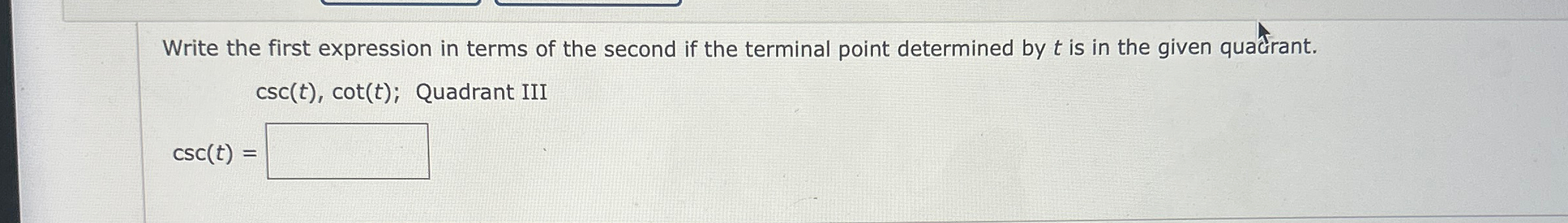 Solved Write the first expression in terms of the second if | Chegg.com