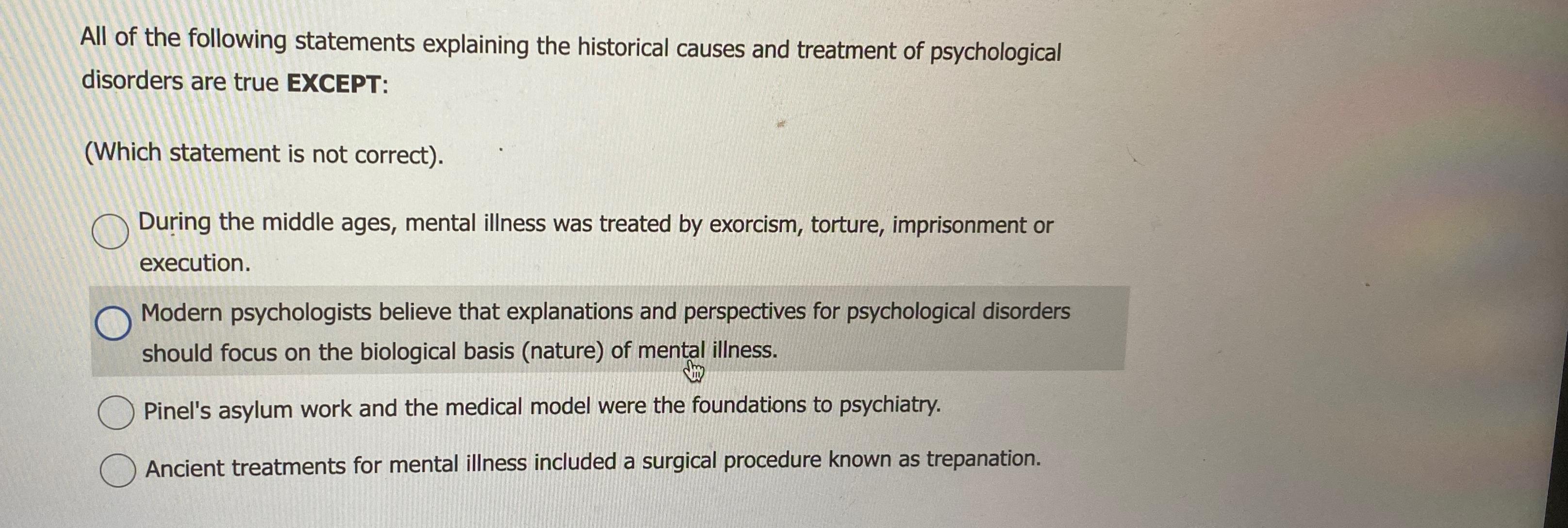 Solved All of the following statements explaining the | Chegg.com