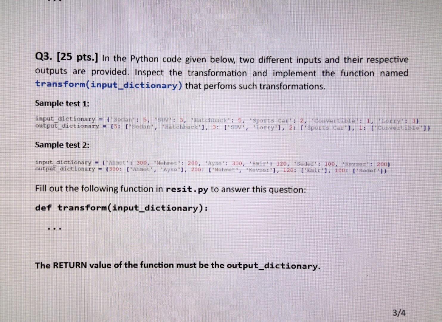 Solved Q3. [25 pts.] In the Python code given below, two | Chegg.com