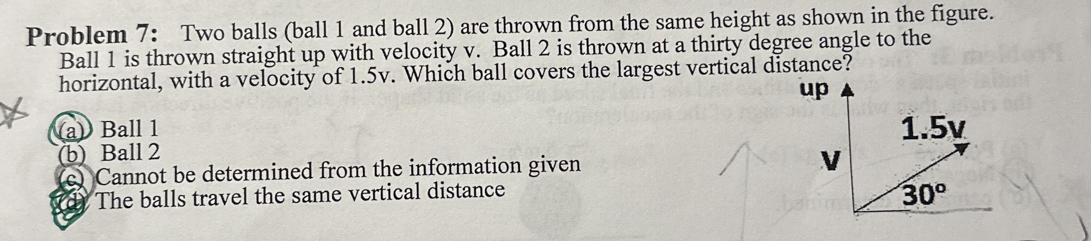 Solved Problem 7: Two balls (ball 1 ﻿and ball 2) ﻿are thrown | Chegg.com