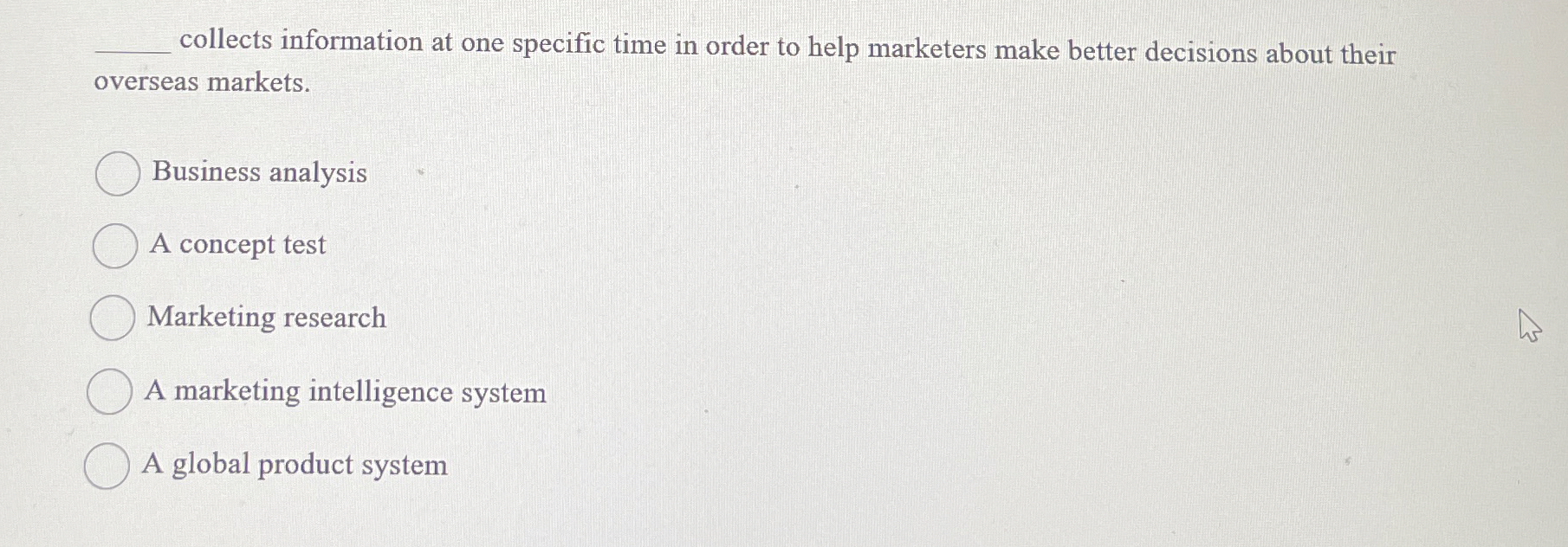 Solved collects information at one specific time in order to | Chegg.com