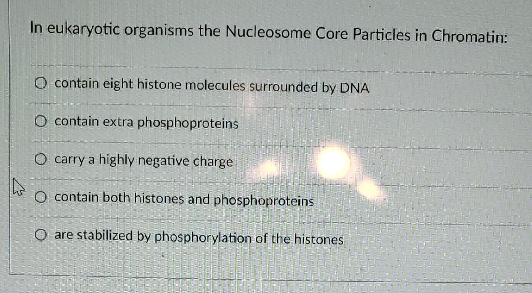 Solved In eukaryotic organisms the Nucleosome Core Particles | Chegg.com