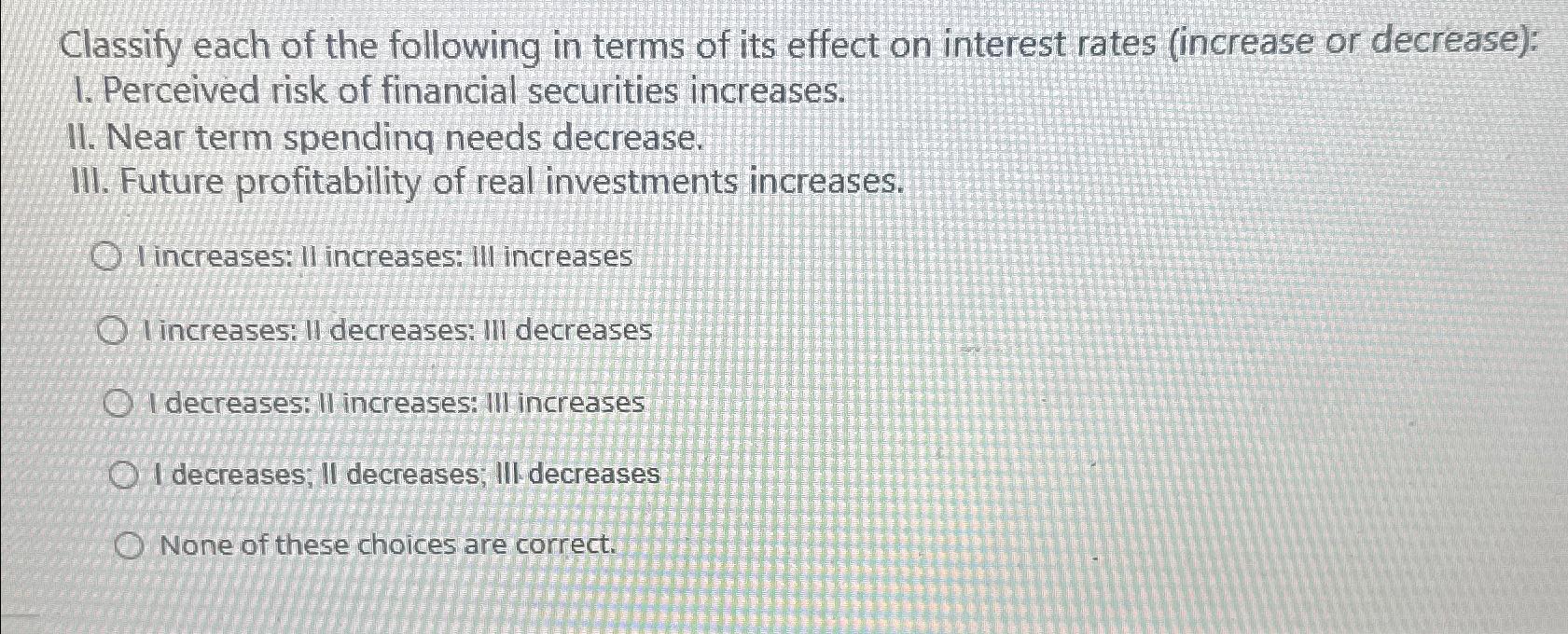 Solved Classify each of the following in terms of its effect | Chegg.com