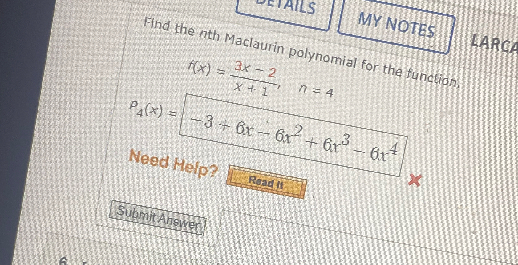 Solved Find the nth Maclaurin polynomial for the | Chegg.com