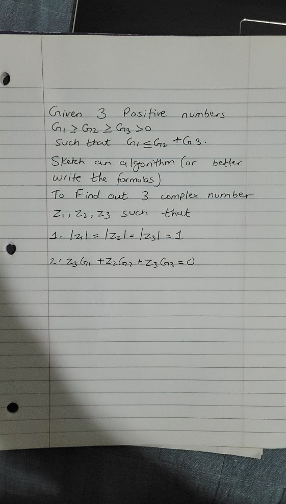 Solved Sketch an Given 3 positive numbers Gi > G2 > G3 So | Chegg.com