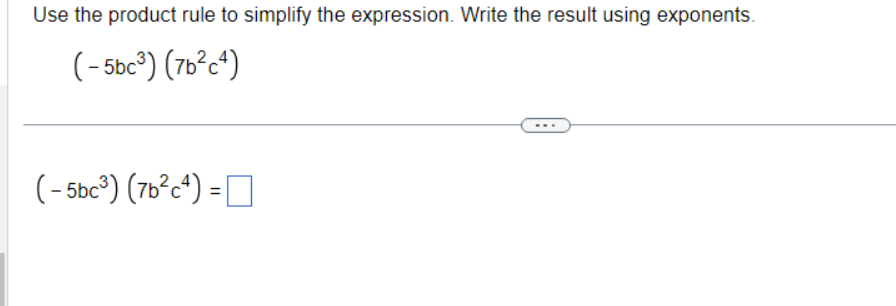 Solved Use the product rule to simplify the expression. | Chegg.com