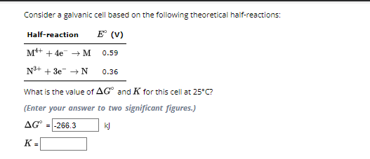 Solved Consider a galvanic cell based on the following | Chegg.com
