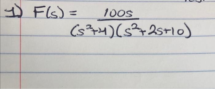 Solved Find Inverse Laplace of F(s) using phase shift | Chegg.com