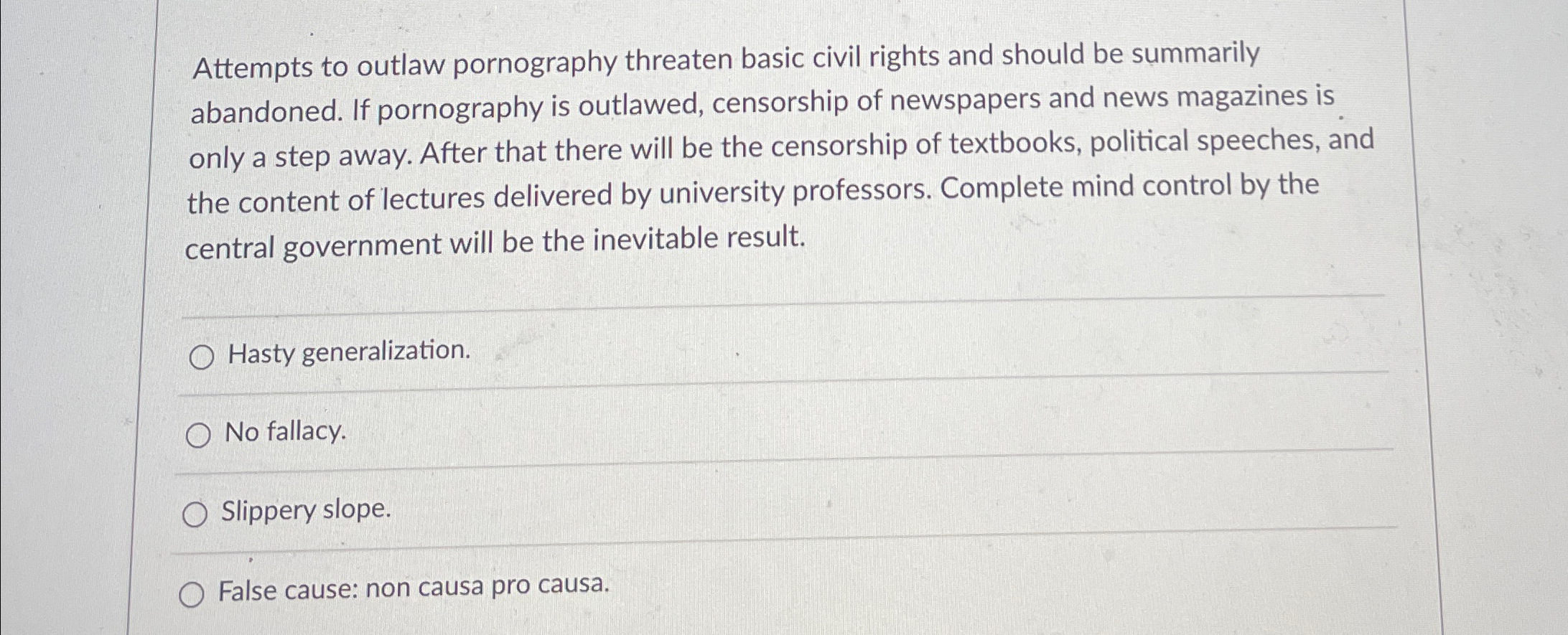Solved Attempts to outlaw pornography threaten basic civil | Chegg.com