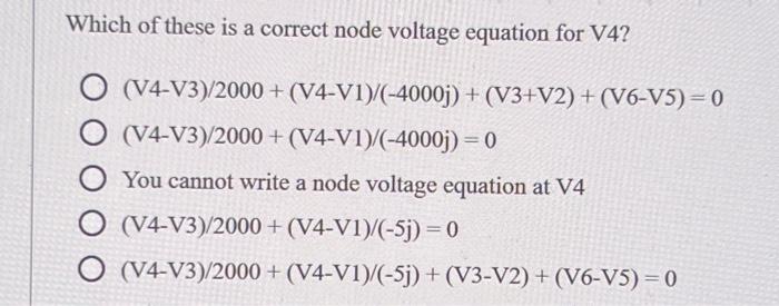 Solved 1. Which of these is the correct node voltage | Chegg.com