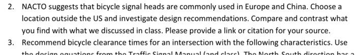 2. NACTO suggests that bicycle signal heads are | Chegg.com