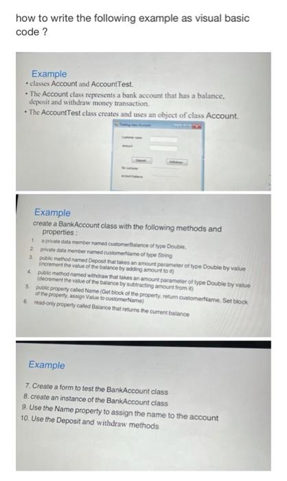 Solved how to write the following example as visual basic | Chegg.com