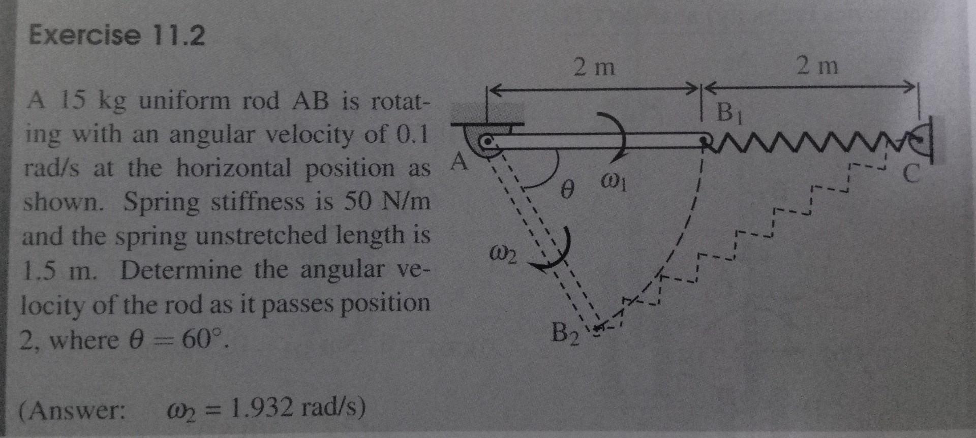 [Solved]: A ( 15 mathrm{~kg} ) uniform rod ( A