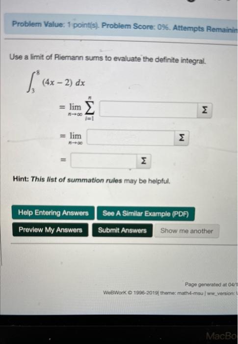 Solved Use a limit of Riemann sums to evaluate the definite | Chegg.com