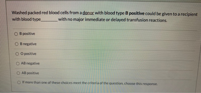 Solved Washed packed red blood cells from a donor with blood | Chegg.com