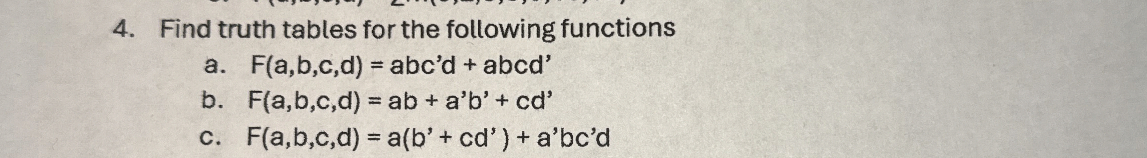 Solved Find truth tables for the following | Chegg.com