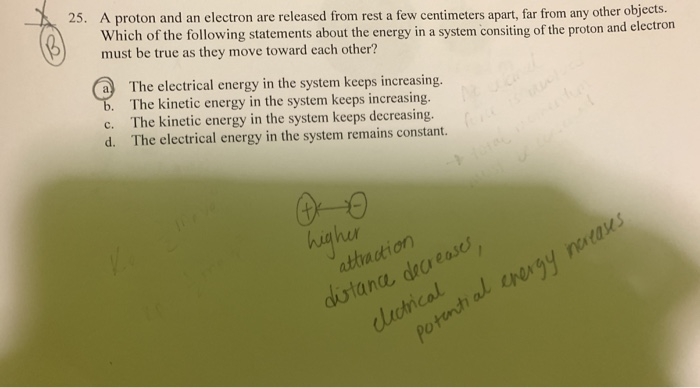 Solved 25. A proton and an electron are released from rest a | Chegg.com