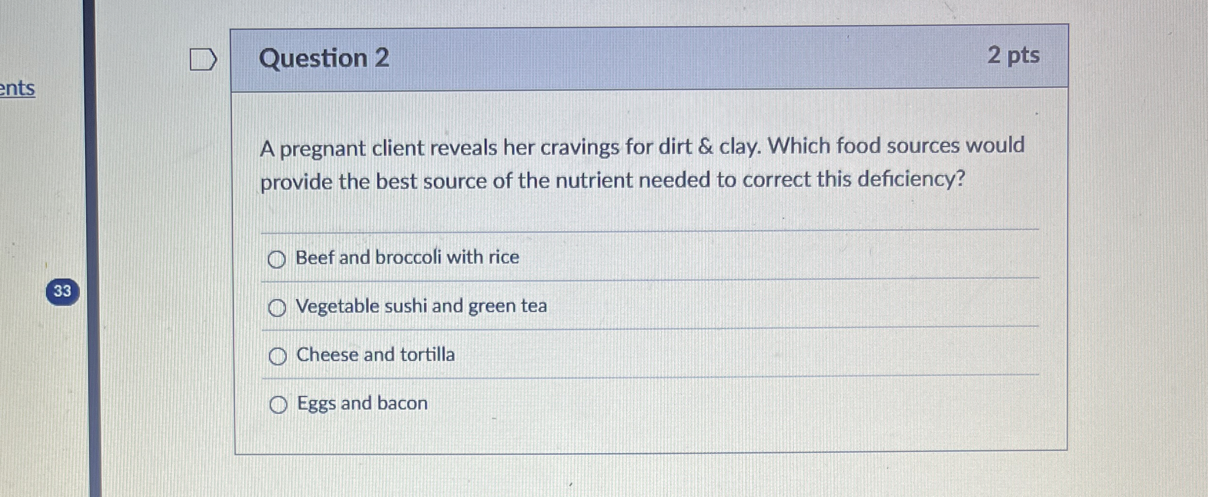 Solved Question 22 ﻿ptsA pregnant client reveals her | Chegg.com
