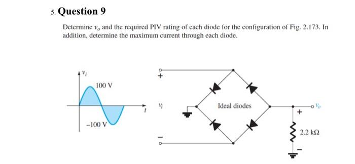 Solved Determine vo and the required PIV rating of each | Chegg.com