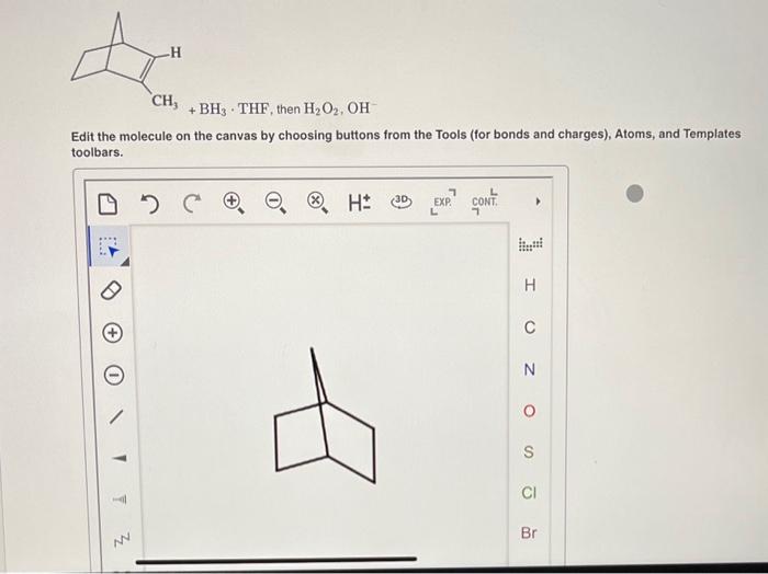 Solved 1-methylcycloheptene +BH3⋅THF, then H2O2,OH Draw the | Chegg.com