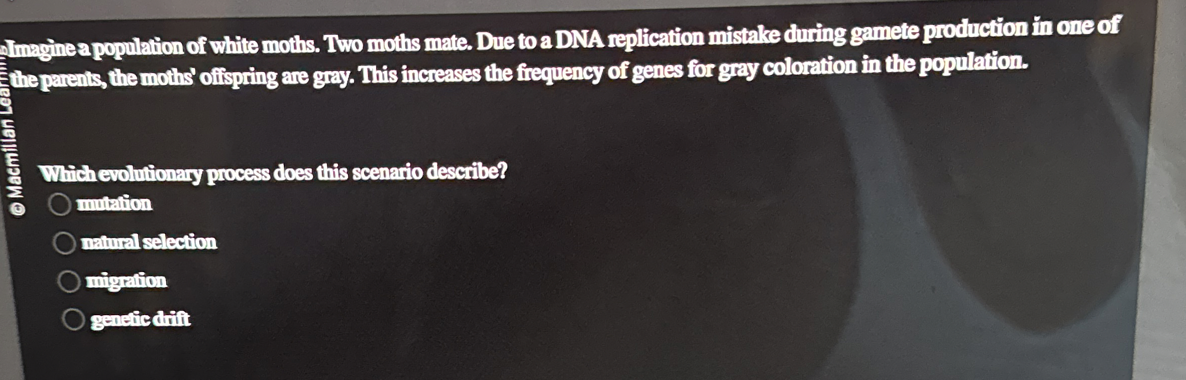 Solved Imageneapopulation of white moths. Two moths mate. | Chegg.com