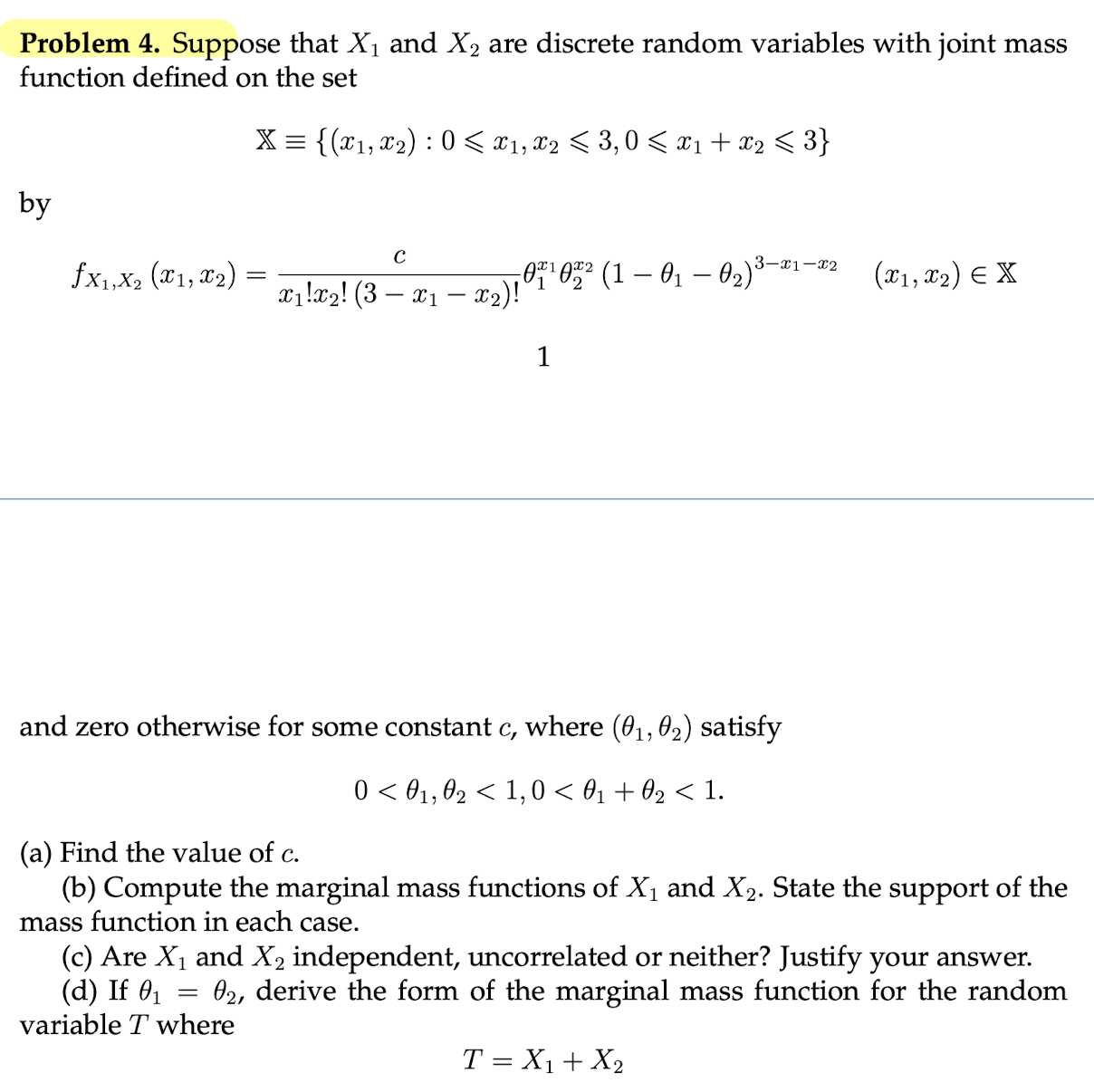Solved Problem 4. ﻿Suppose that x1 ﻿and x2 ﻿are discrete | Chegg.com