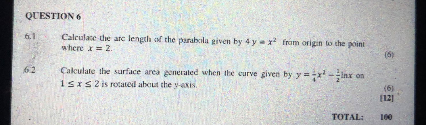 Solved QUESTION 66. 1 ﻿Calculate the arc length of the | Chegg.com