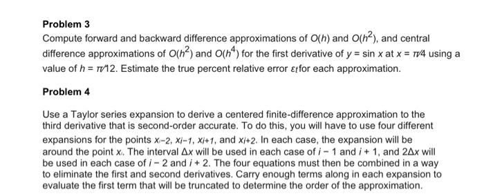 Solved Problem 3 Compute forward and backward difference | Chegg.com