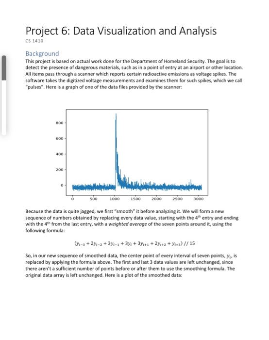 Project 6: Data Visualization and Analysis CS 1410 | Chegg.com