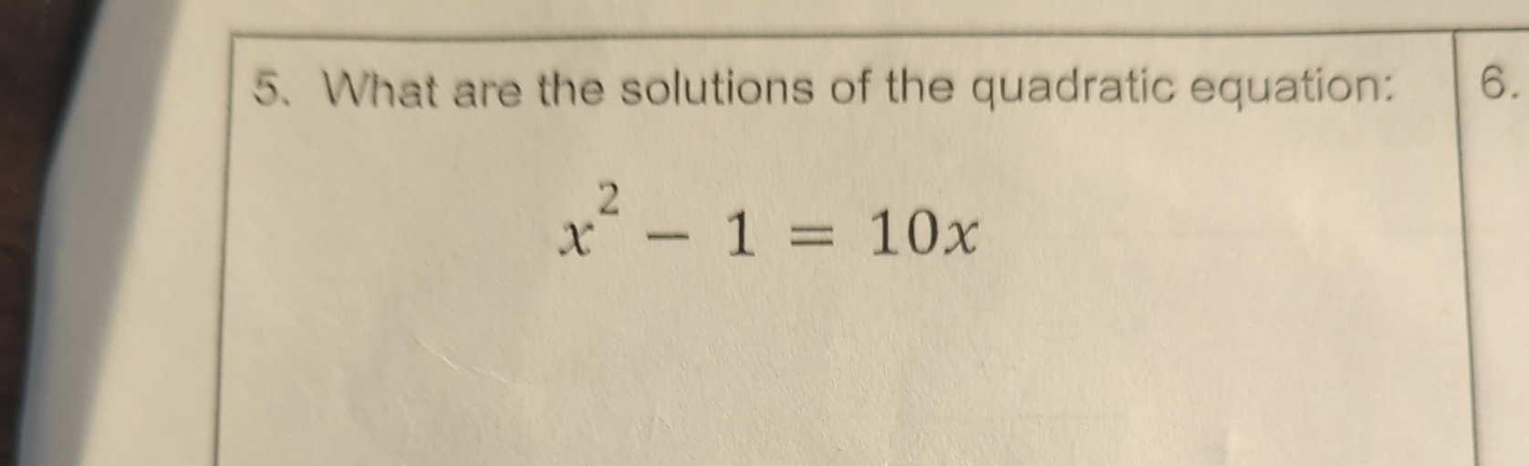 Solved What are the solutions of the quadratic | Chegg.com