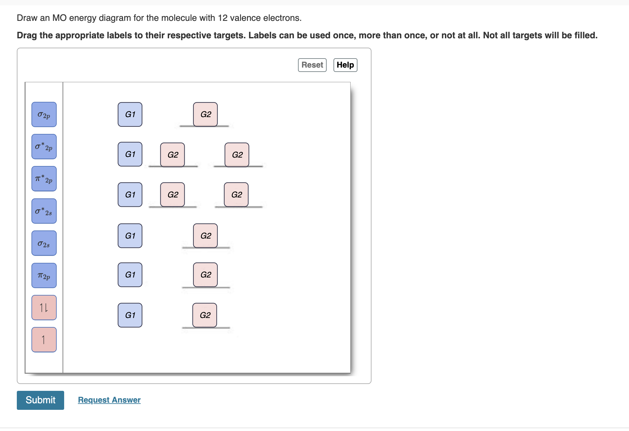 Solved Draw an MO energy diagram for the molecule with 12 | Chegg.com