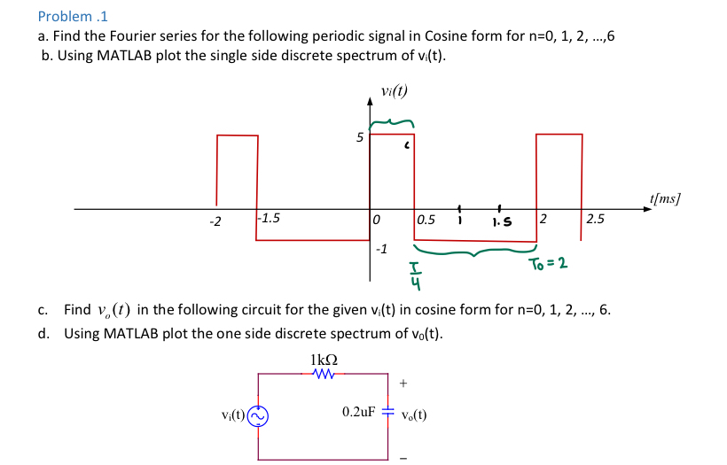 Please work out the math, no matlab please Problem | Chegg.com