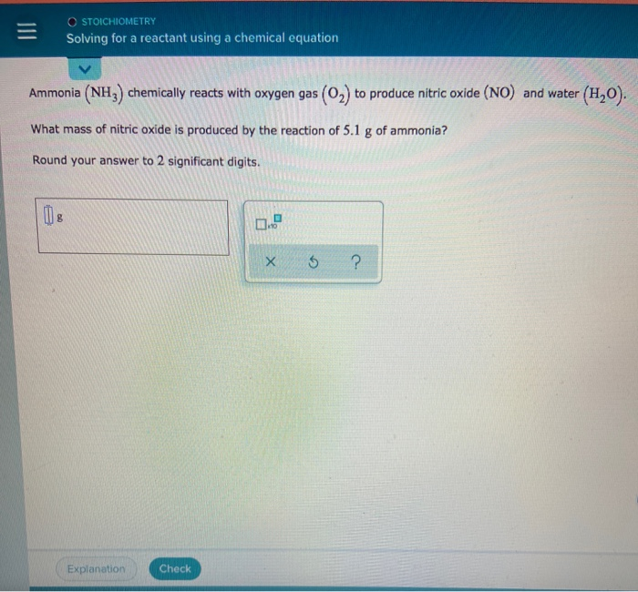 Solved O STOICHIOMETRY Solving for a reactant using a | Chegg.com