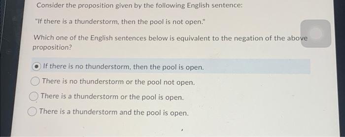 Solved Consider the proposition given by the following | Chegg.com
